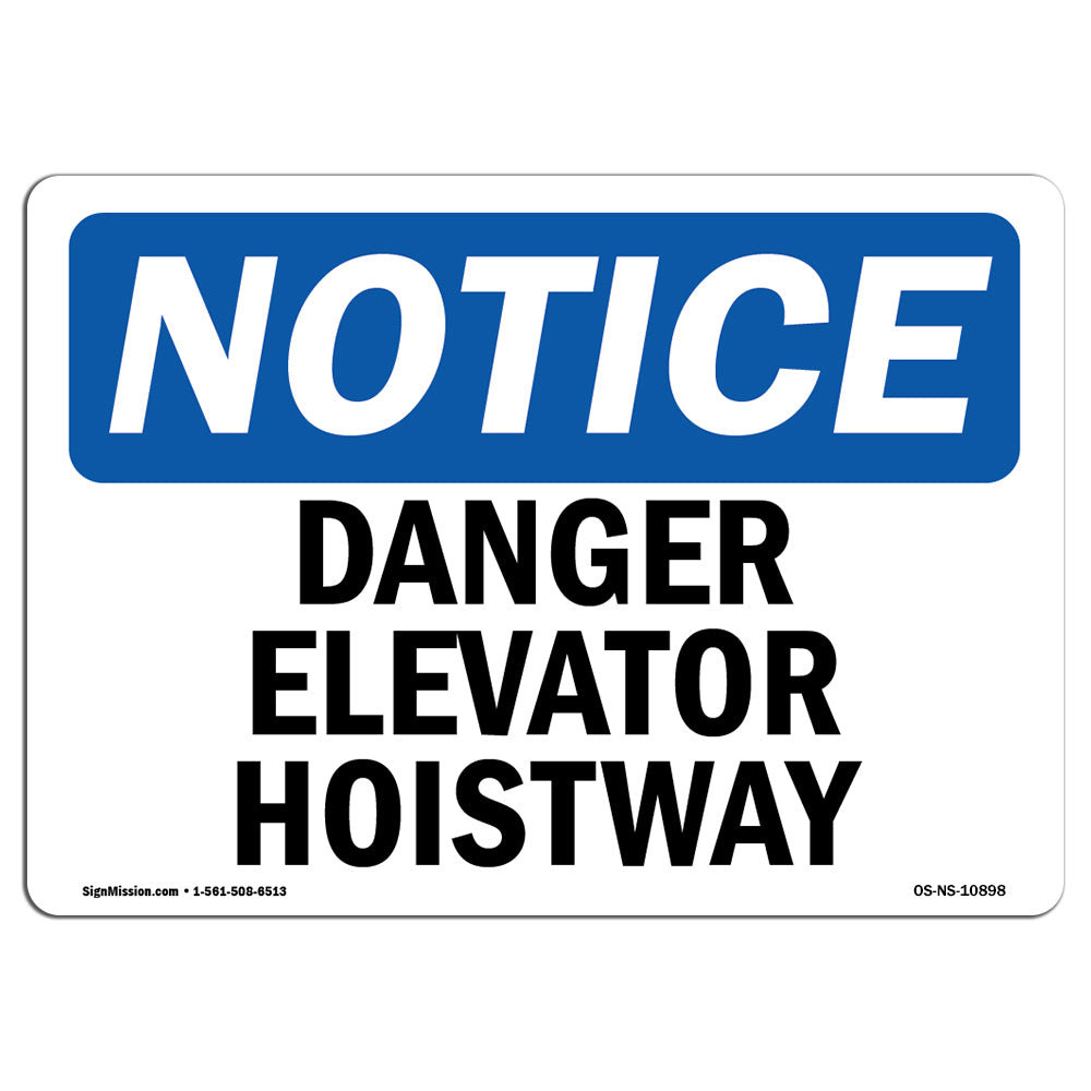 SignMission Notice - Danger Elevator Hoistway Sign | Wayfair
