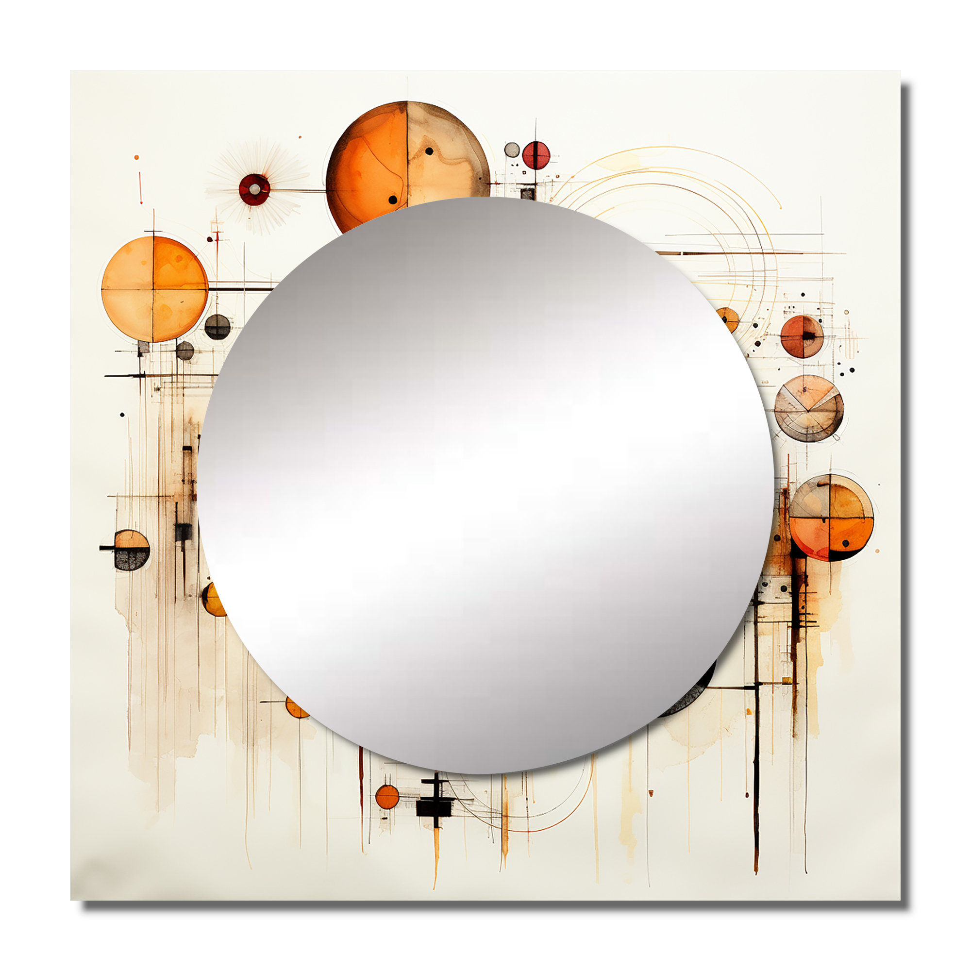 East Urban Home Rolien - Geometric Square Living Room Wall Mirror Art ...