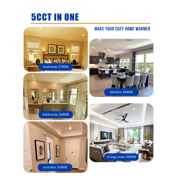 AKIHE Retrofit LED Recessed Lighting 6 Inch, Indirect Light, Dimmable ...