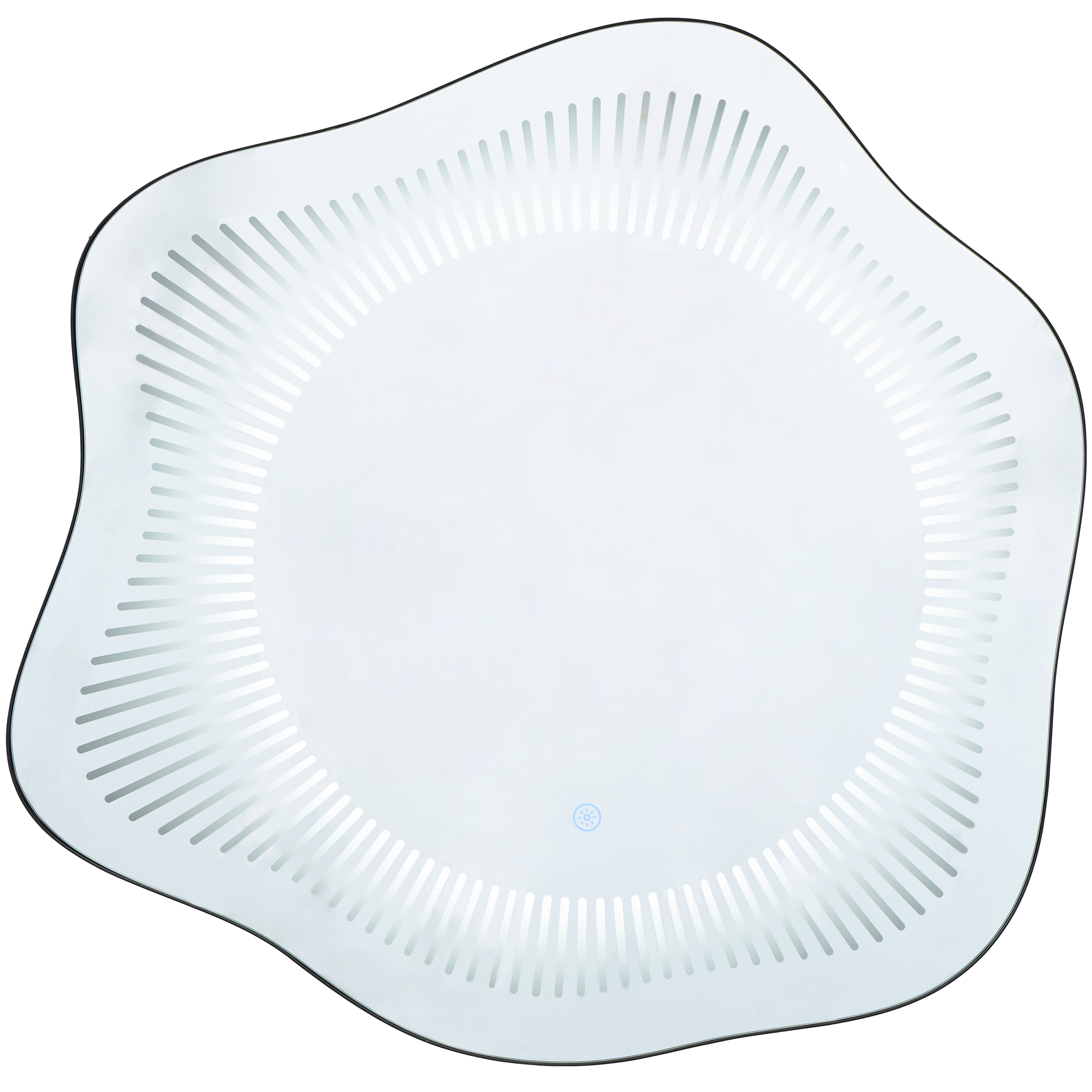 Wrought Studio™ Glass Wavy LED Room Wall Mirror With Radial Pattern ...