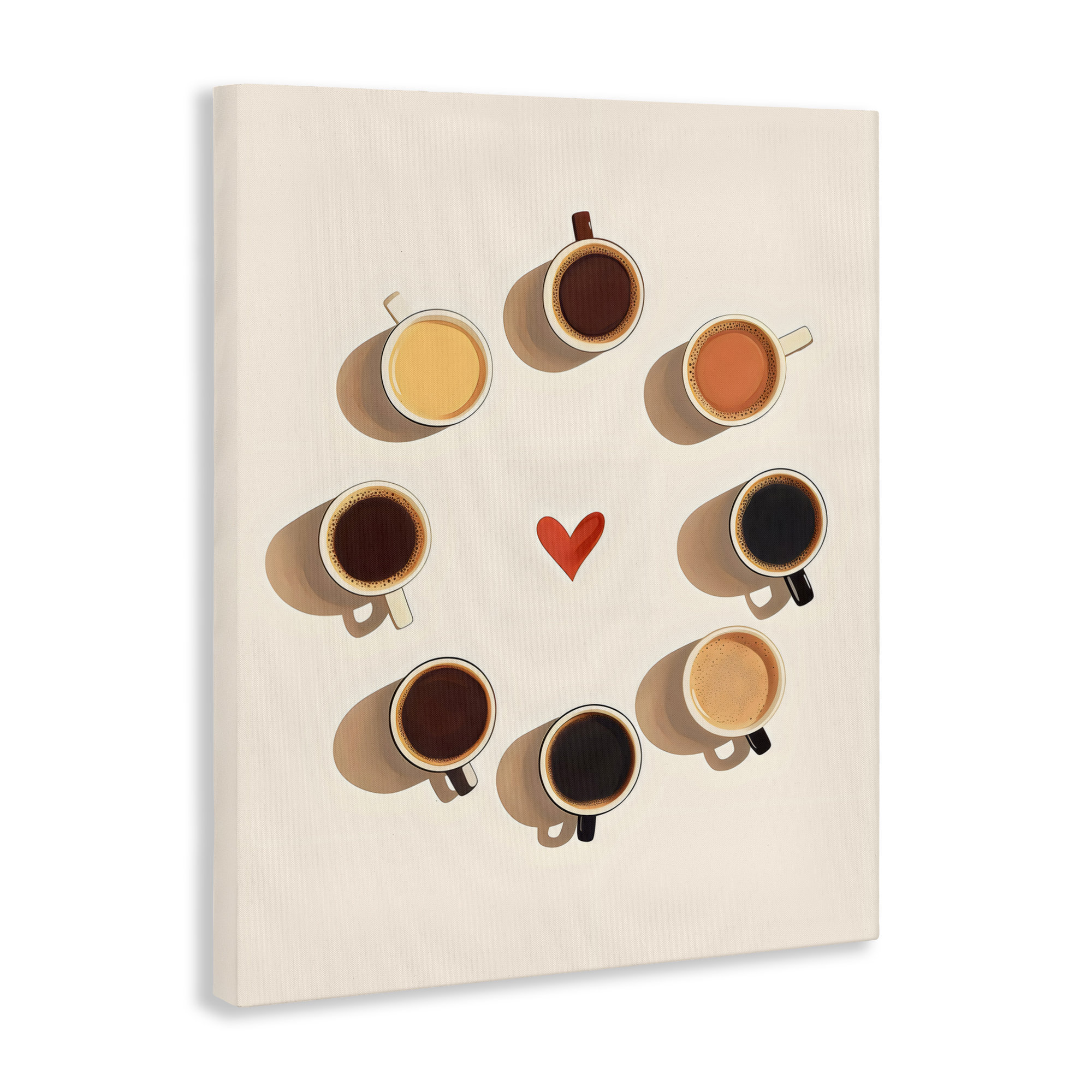 Ebern Designs Circle Of Coffee Mugs Canvas, design by Arlington Prints ...