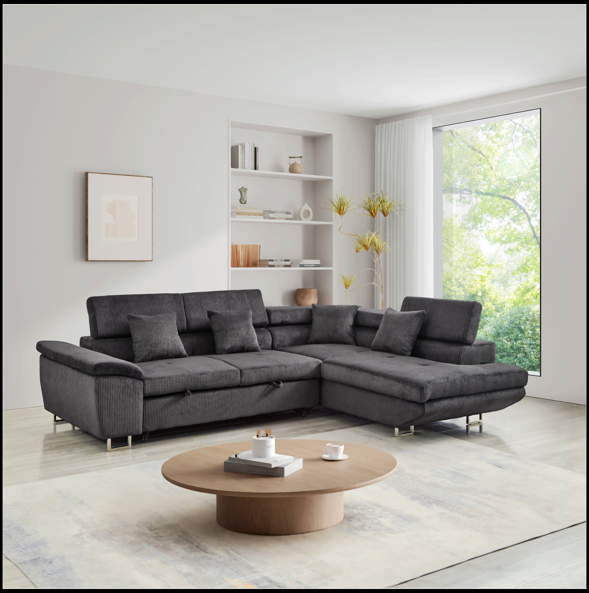 Latitude Run® 104.3'' Pull Out Sofa Bed With Storage | Wayfair