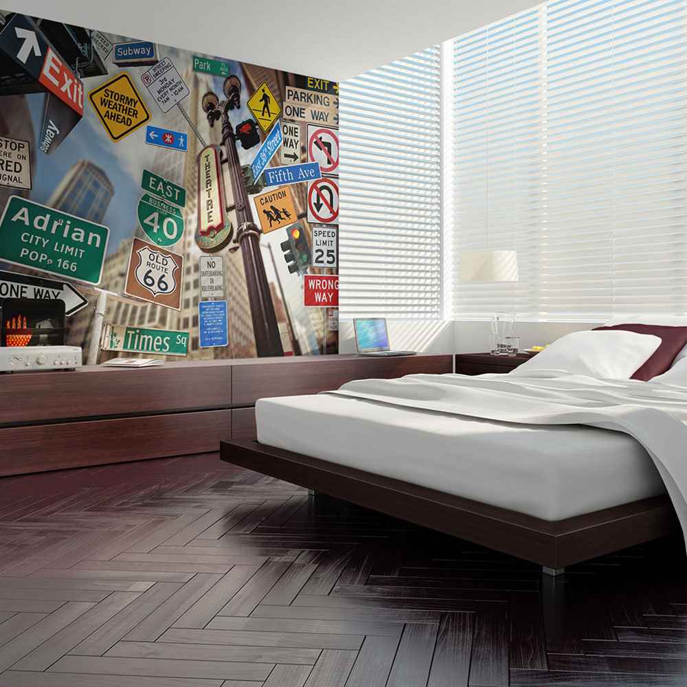 East Urban Home New York Signposts Wall Mural | Wayfair