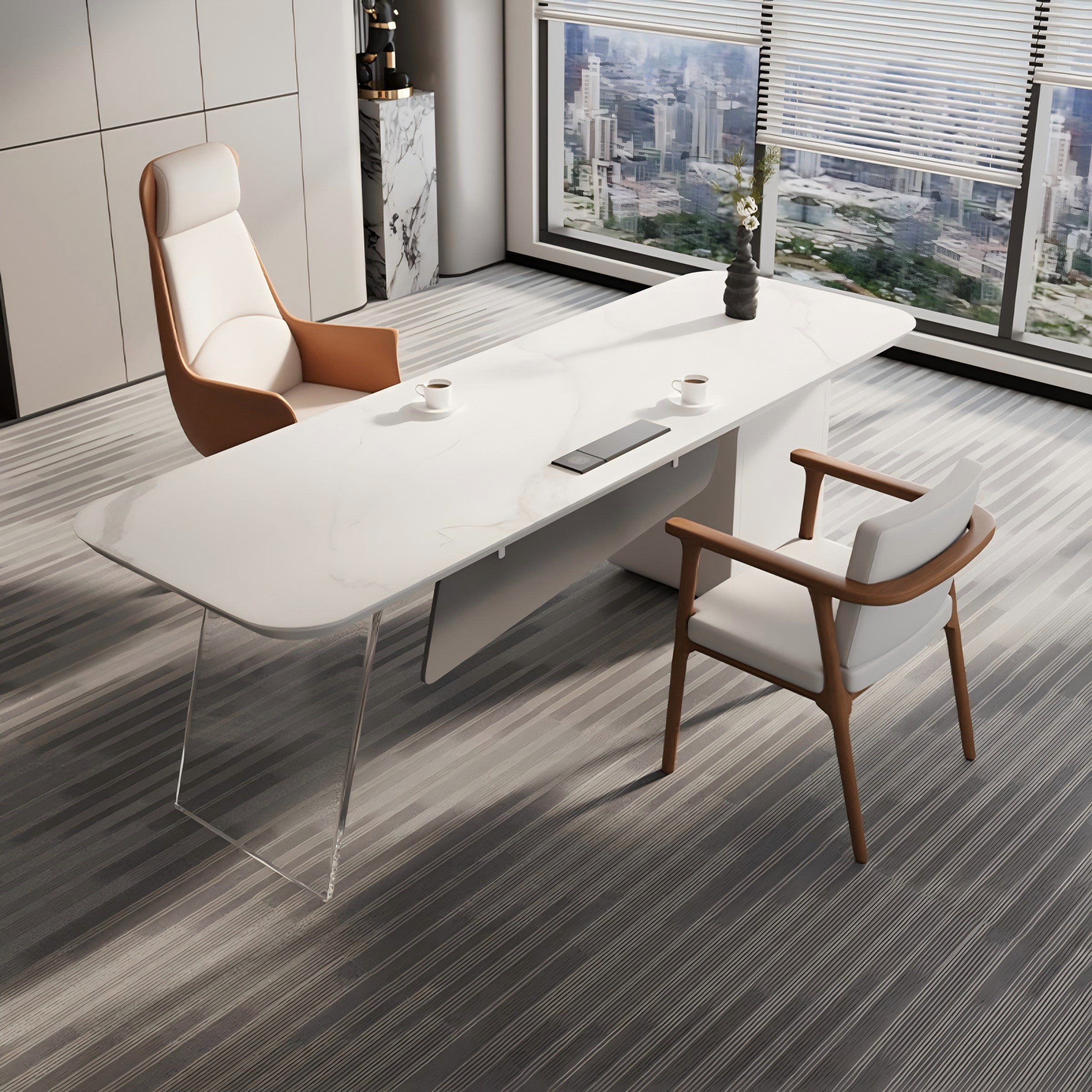 Tha Dream Team Modern Minimalist White Premium Rectangular Sintered ...