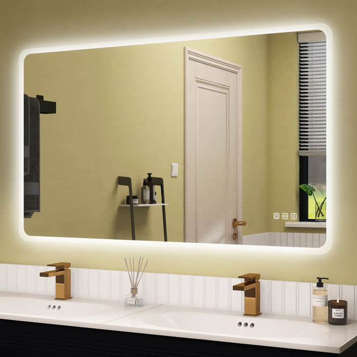 Orren Ellis Brighten Your Bathroom with our LED Bluetooth Mirror | Wayfair