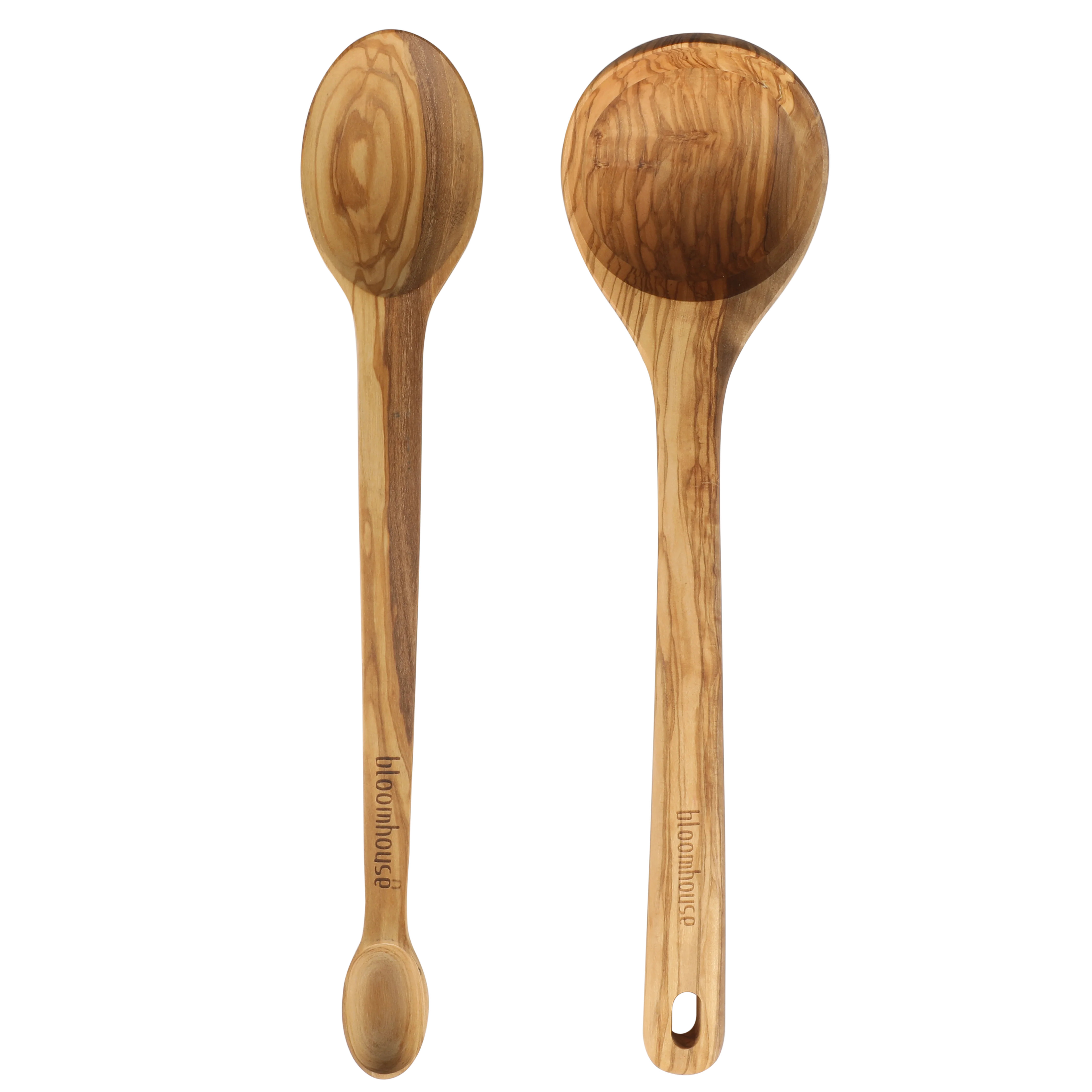 Bloomhouse Italian Olive Wood 2 Piece Extra-Large 14 Inch Ladle and ...