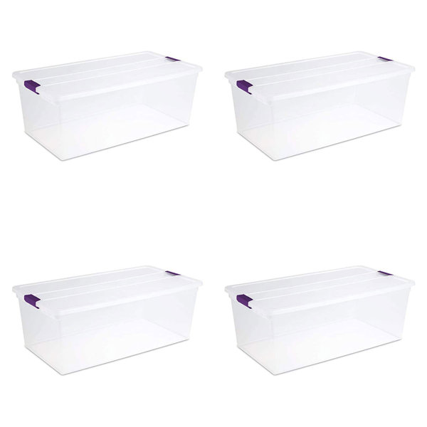 Sterilite Plastic Storage Containers with Latching Lids, Clear ...