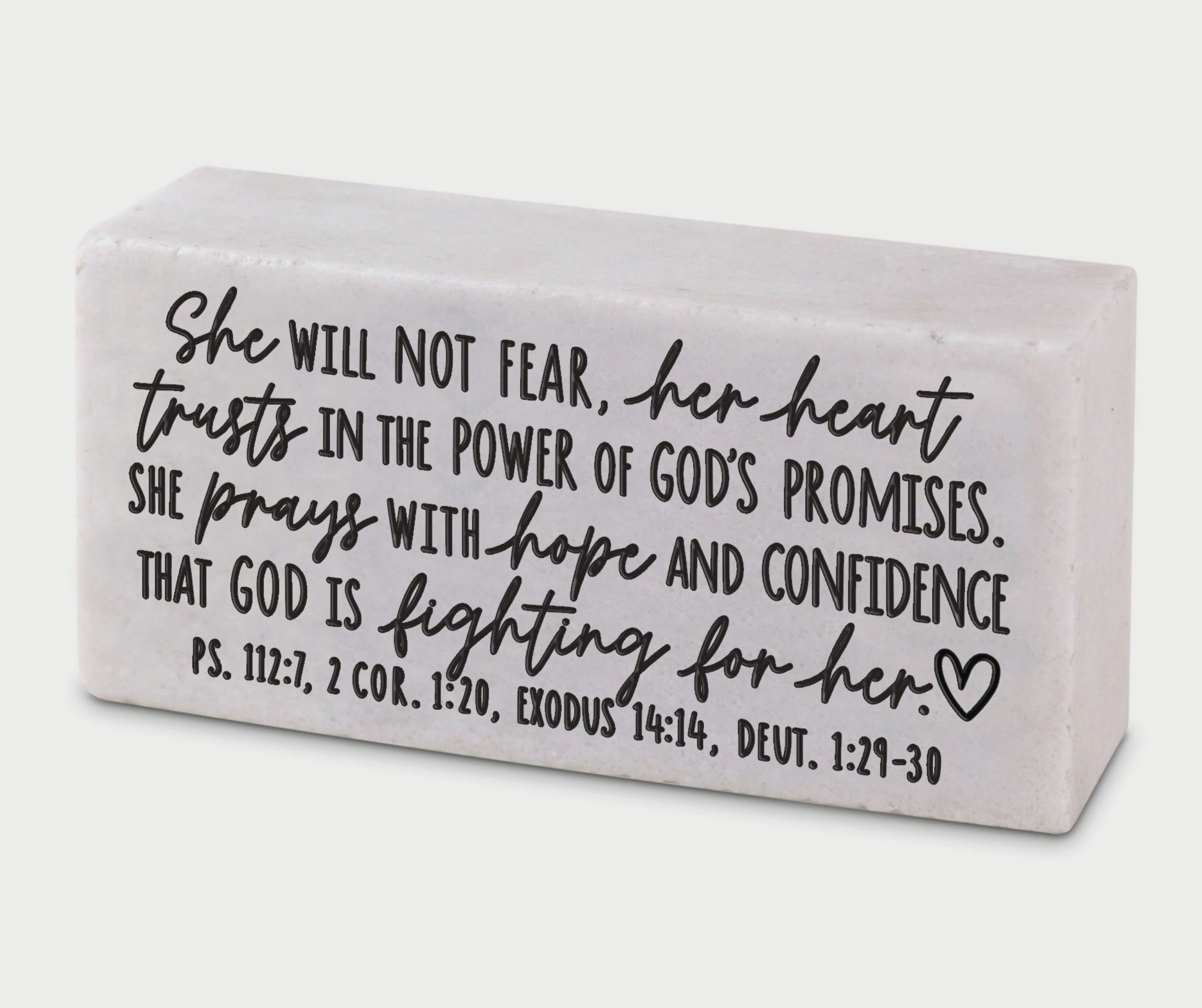 Trinx Scripture Block She Will Not Fear | Wayfair
