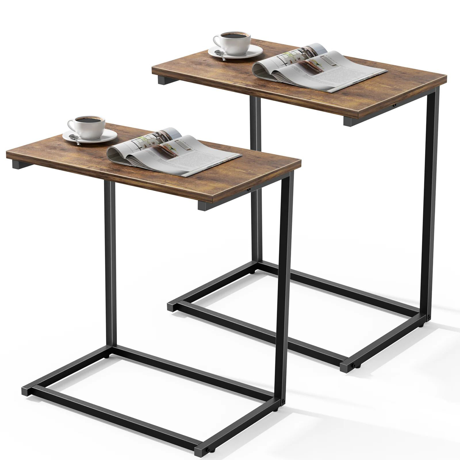 17 Stories Nury End Table C-Shaped Side Table 2pcs & Reviews | Wayfair