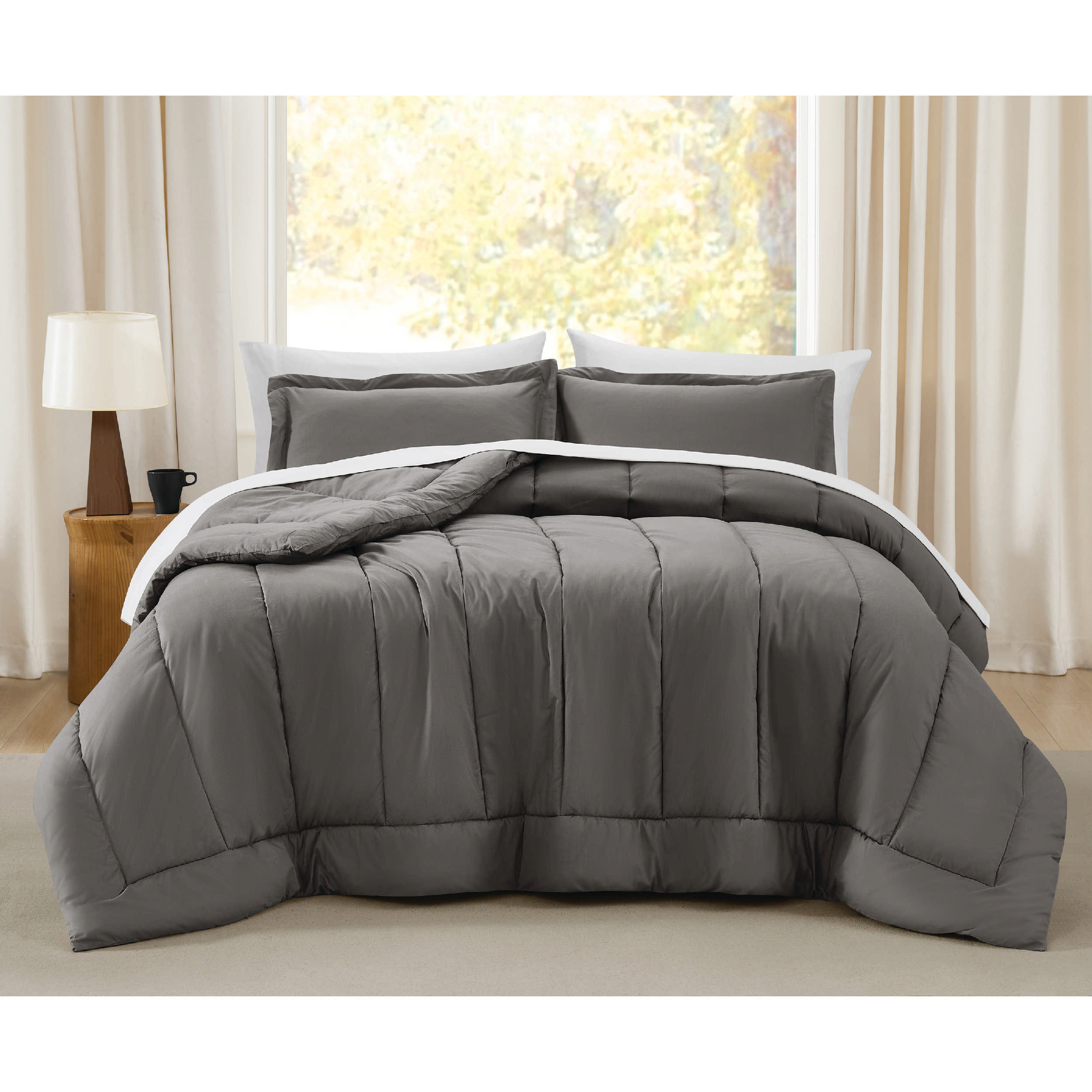 Brooklyn Loom Oversized Cotton Percale King 3 Piece Comforter Set | Wayfair