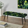 Design Art Green Wasabi Leaves Plants - Plants Upholstered Black Bench ...