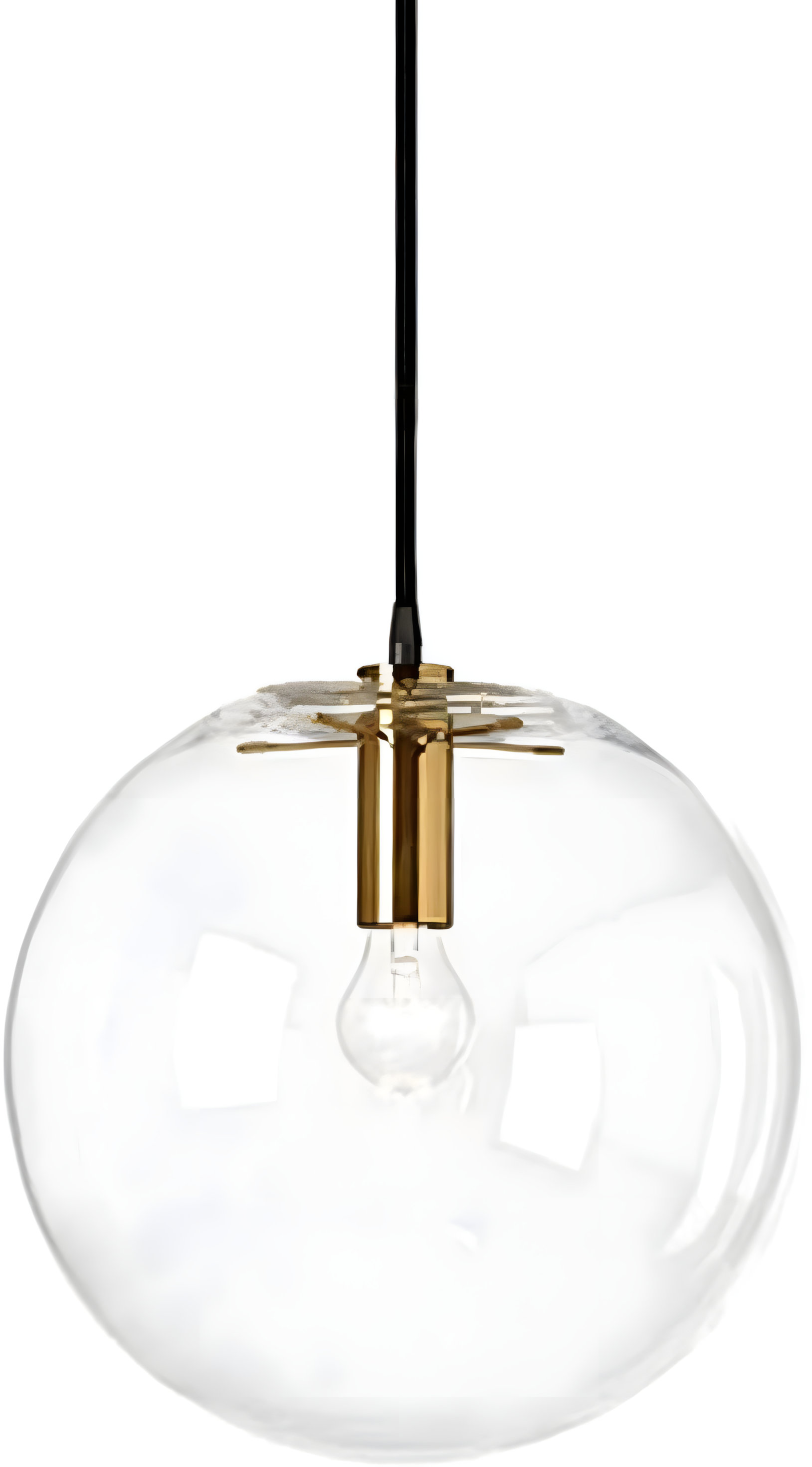 Corrigan Studio Spherical LED Clear Glass Pendant Light With Gold E27 ...