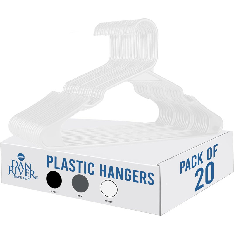 BLASIVE 20-Pack Plastic Clothes Hangers Heavy Duty Space Saving Closet ...