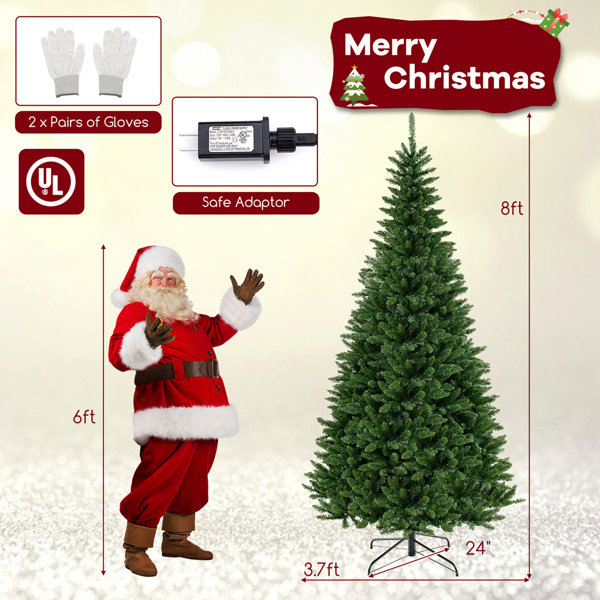 The Holiday Aisle® 8 Ft Pre-lit Artificial Christmas Tree With 360 Warm ...