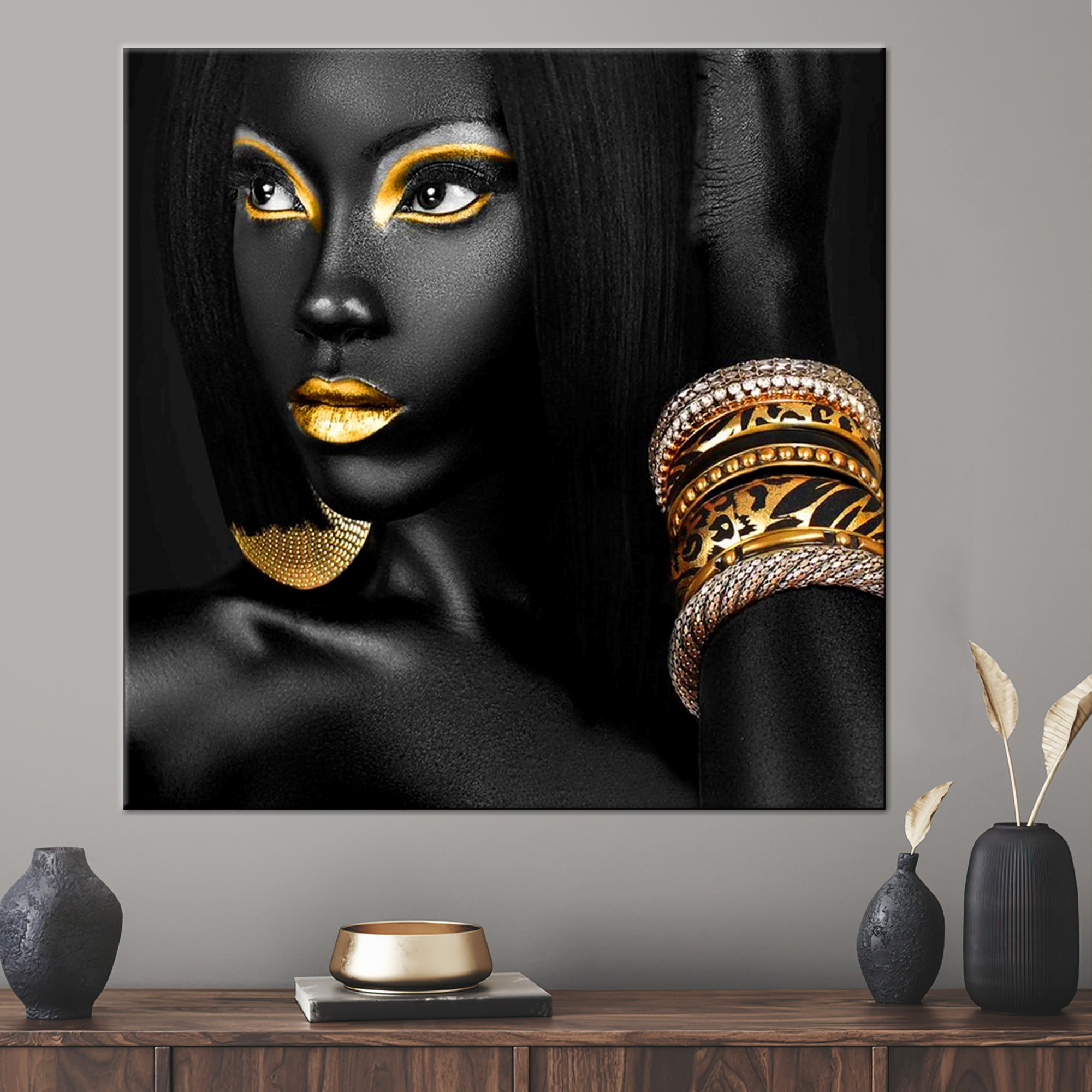 Mercer41 Woman Wall Art, African Art, Abstract Art Canvas, Girl Canvas ...