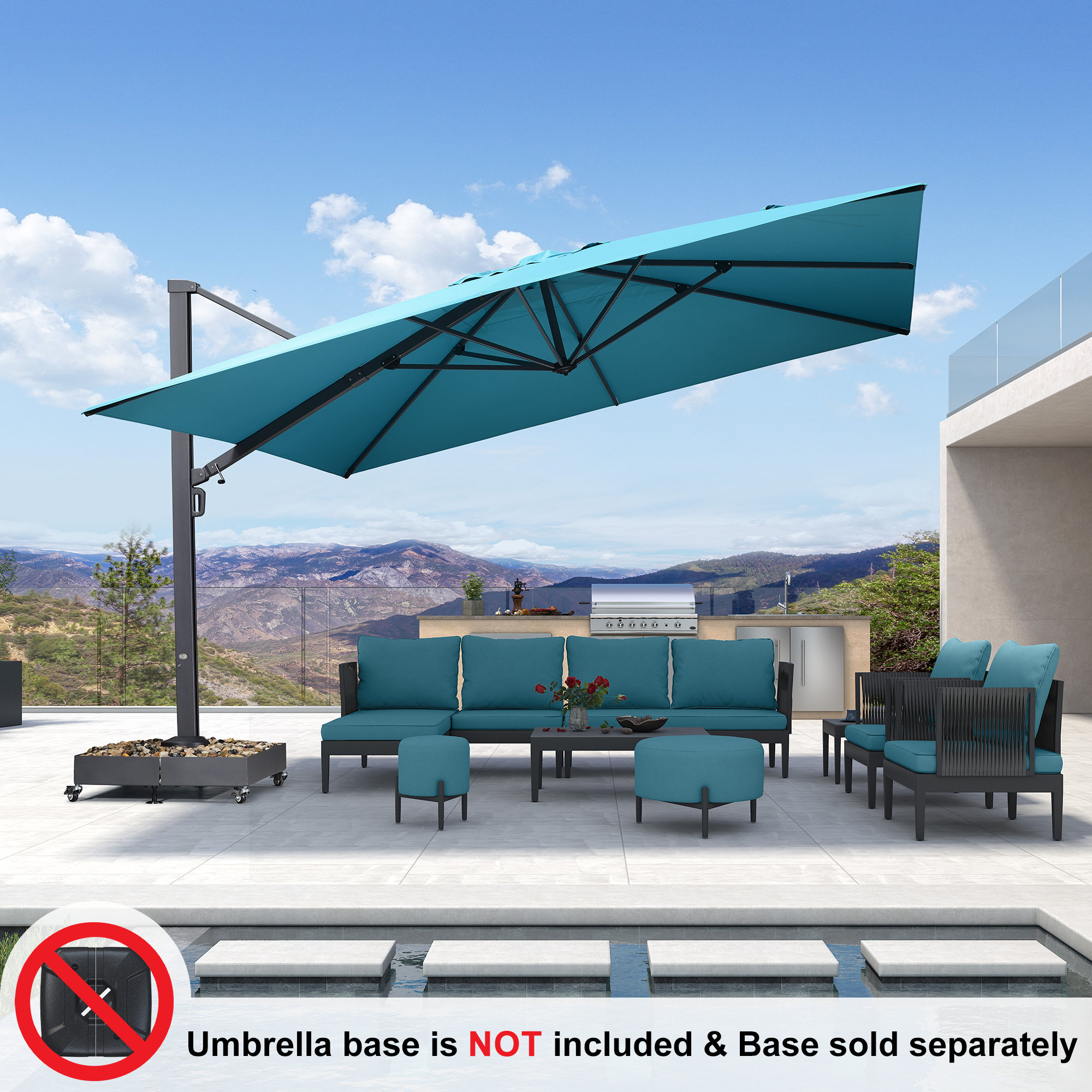 Arlmont & Co. Shameen 156" Square Cantilever Umbrella without Base ...