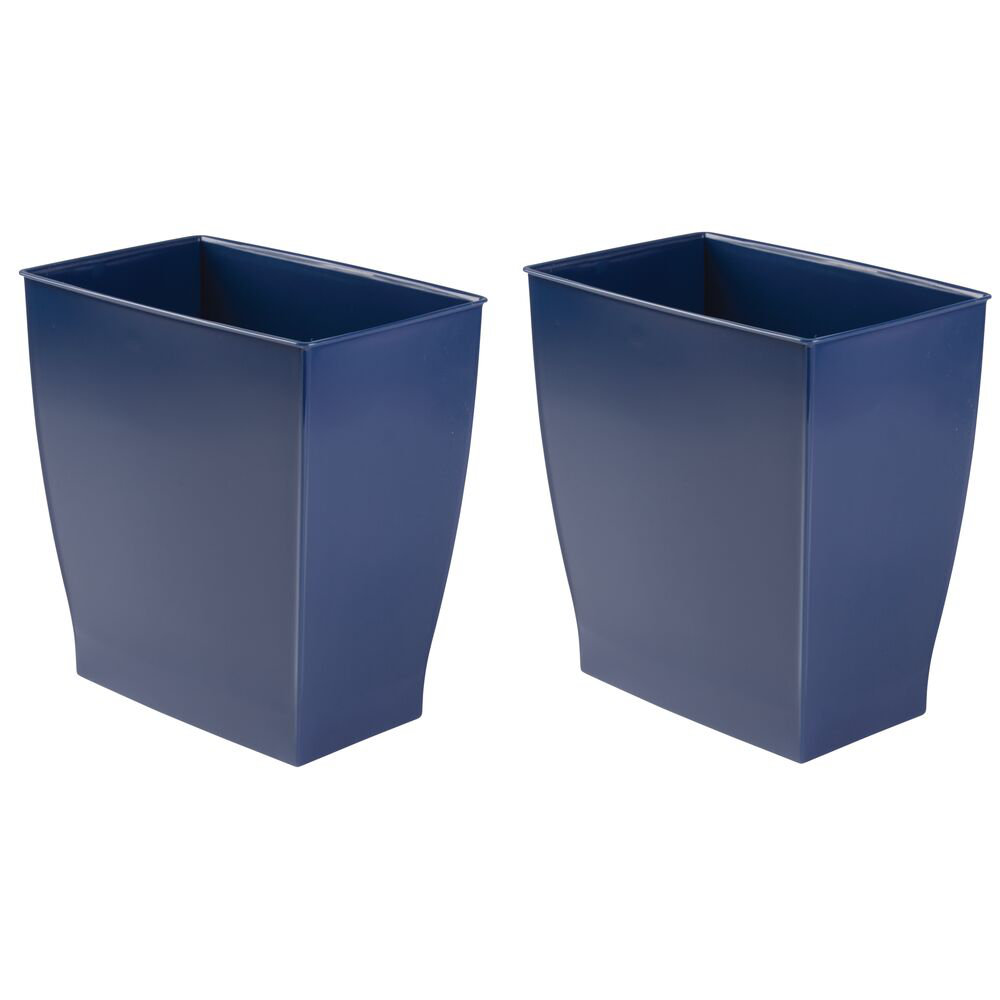 iDesign Set of 2 Small Rectangular Bathroom Trash Cans | Wayfair