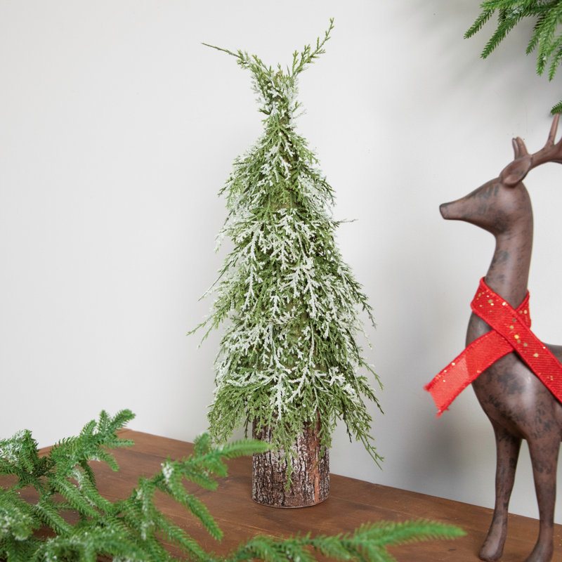 Northlight Seasonal Iced Cedar Pine Artificial Mini Christmas Tree - 18 ...