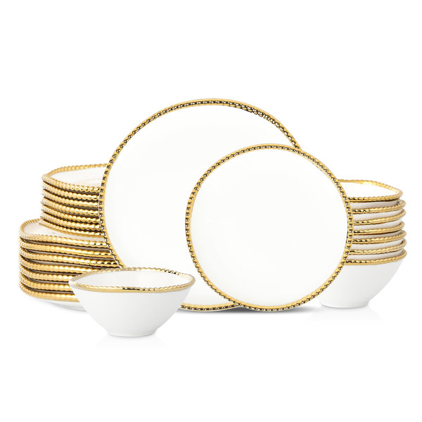 Christian Siriano Akoya 24-Piece Dinnerware Set Porcelain | Wayfair