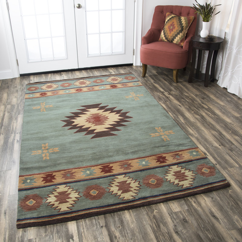 Millwood Pines Tyngsborough Hand Tufted Wool Southwestern Indoor Rug ...
