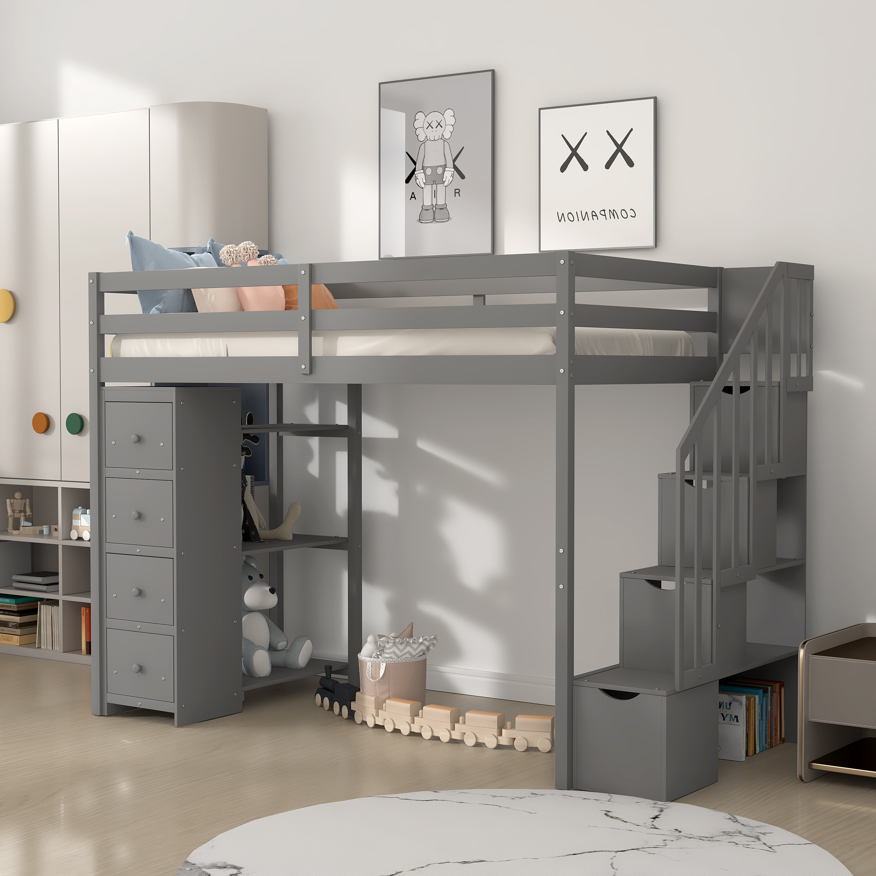Harriet Bee Ohlone Kids Twin Loft Bed | Wayfair