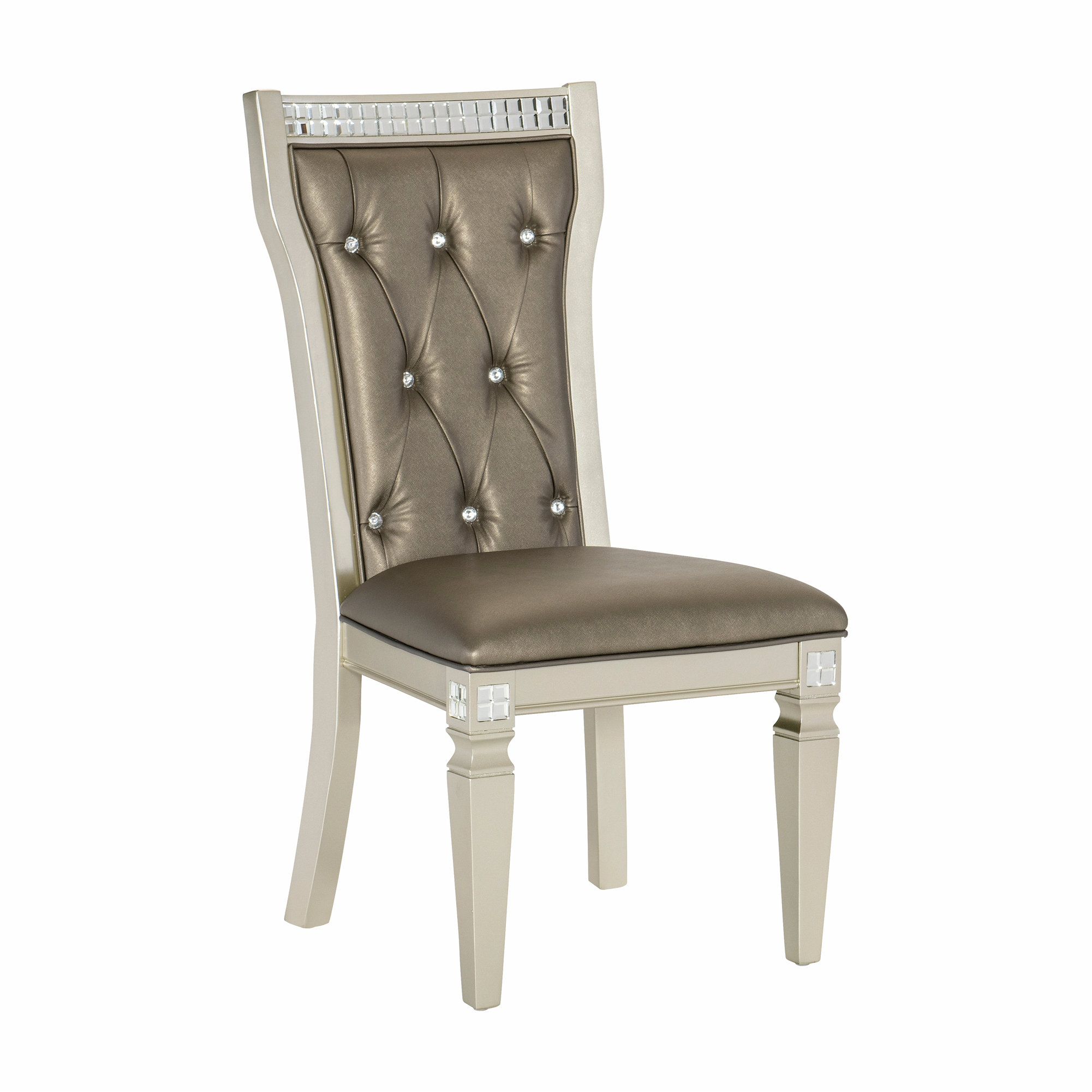 Rosdorf Park Glamorous Style Side Chairs 2Pc Set Acrylic Crystal Tufted ...