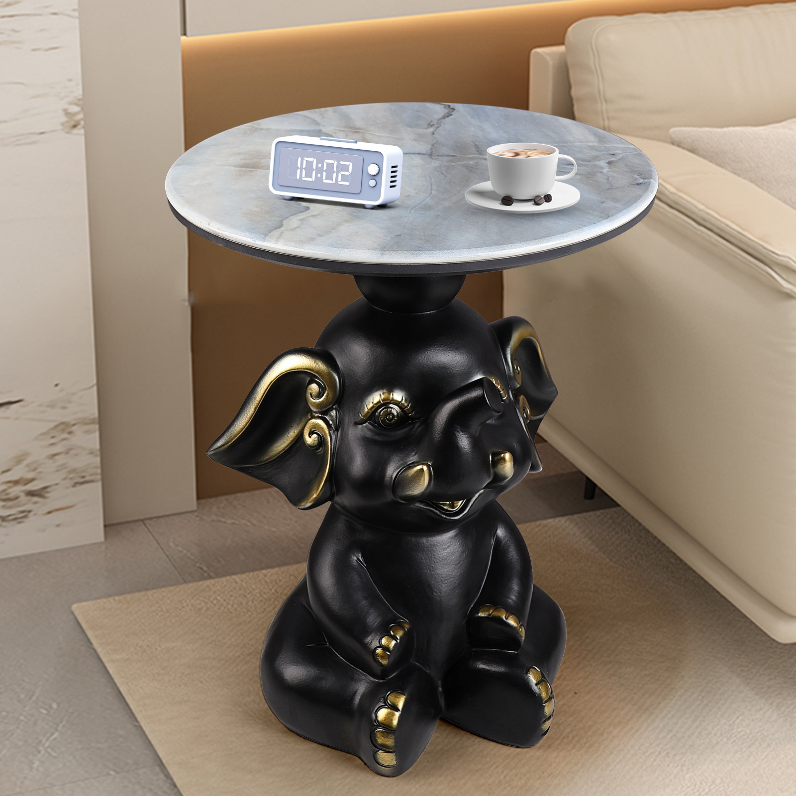 Ivy Bronx Unique Side Tables Bedroom - Accent Table? with Round Faux ...