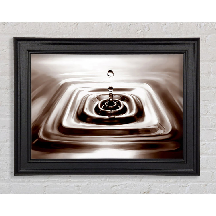Ebern Designs Square Water Droplet Brown - Single Picture Frame Print ...