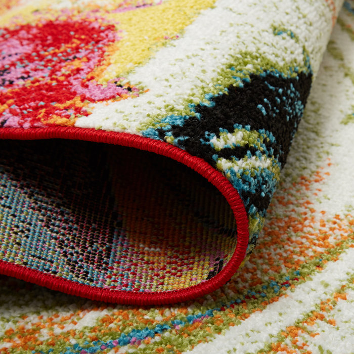 Wrought Studio Olgethorpe Performance Multi-Colored Rug & Reviews | Wayfair