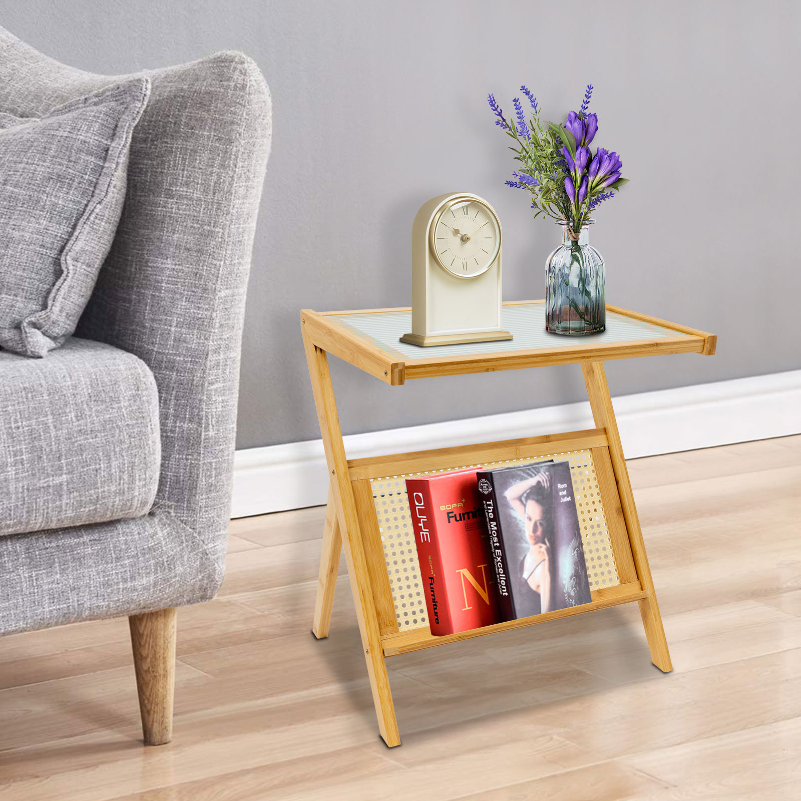 Bay Isle Home™ Glass Tray Top End Table | Wayfair