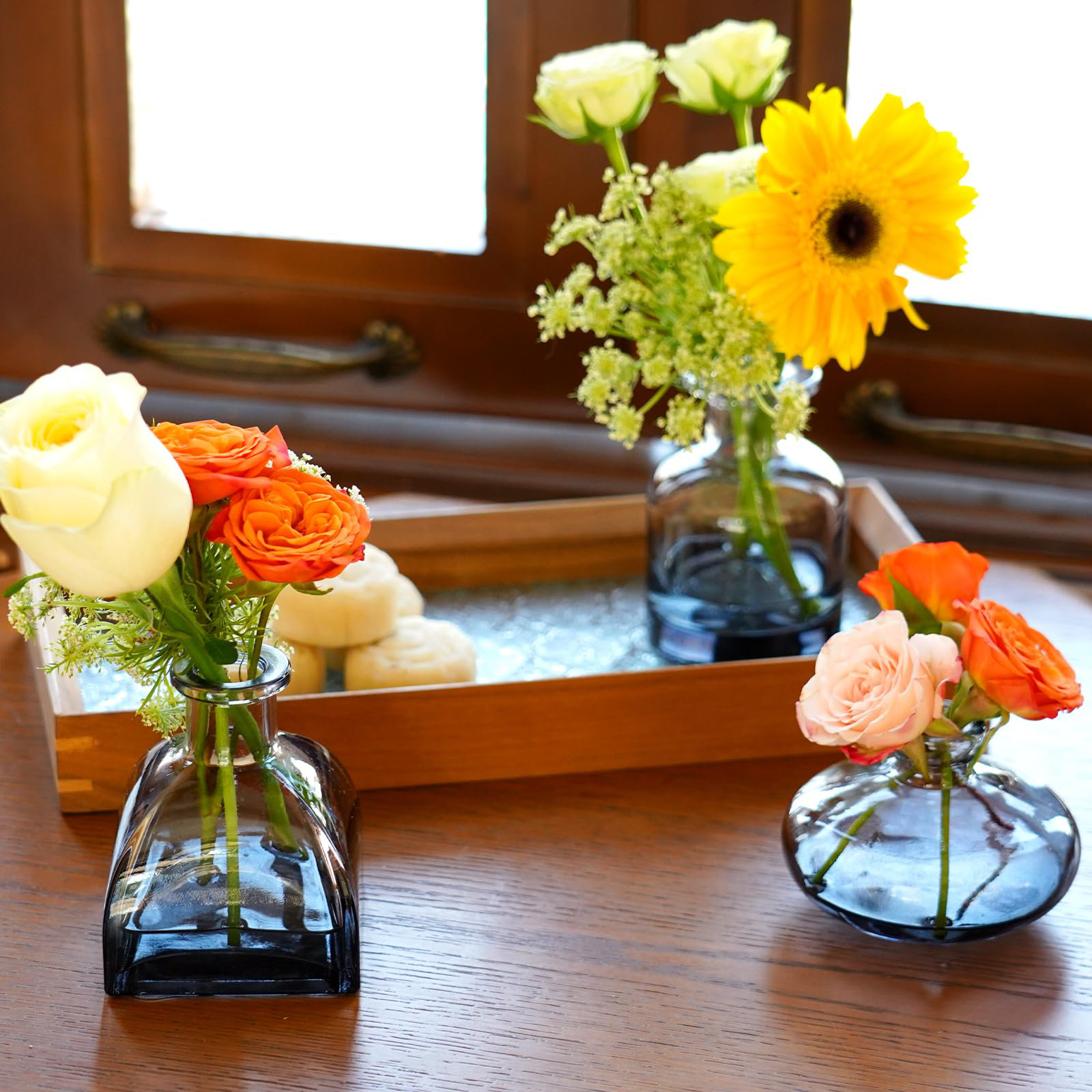 Ivy Bronx Bud Vases Set Of 12, Black Clear Glass Bud Vases, Small Vases ...