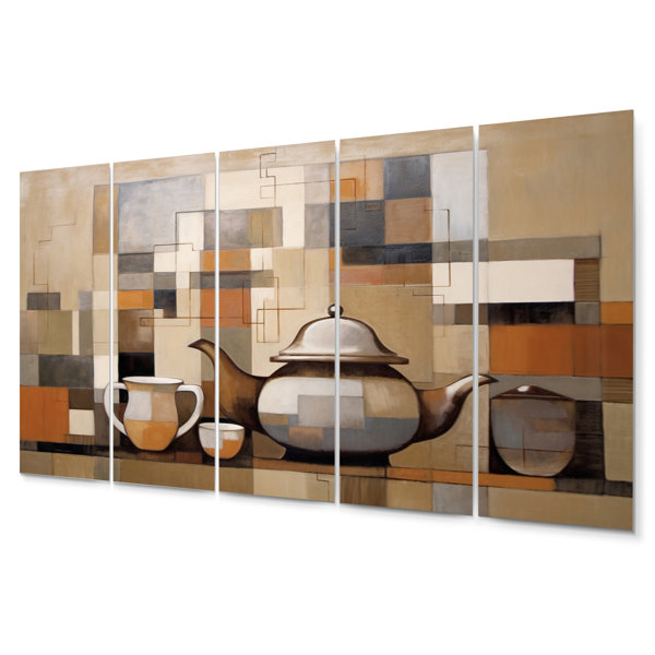 Design Art 5 Cubism Culinary Pottery Wall Decor Set Metal | Wayfair
