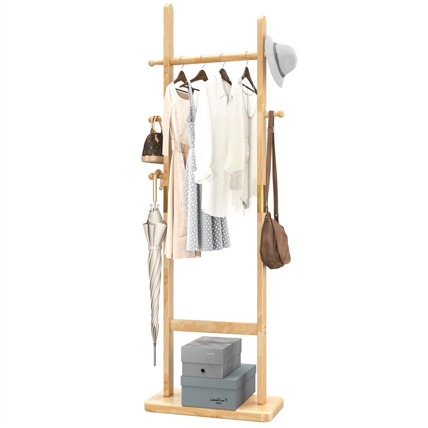 Hokku Designs Heavy - Duty Freestanding Coat Rack Tree Stand with ...