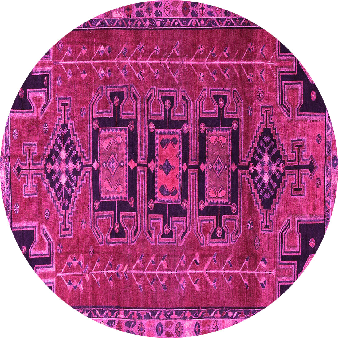 Bungalow Rose Oriental Machine Woven Wool/Polyester Area Rug in Pink ...