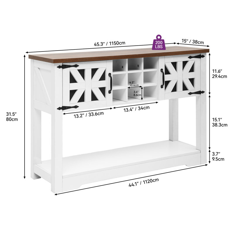 Gracie Oaks Farmhouse Buffet Table Kitchen Cabinet | Wayfair