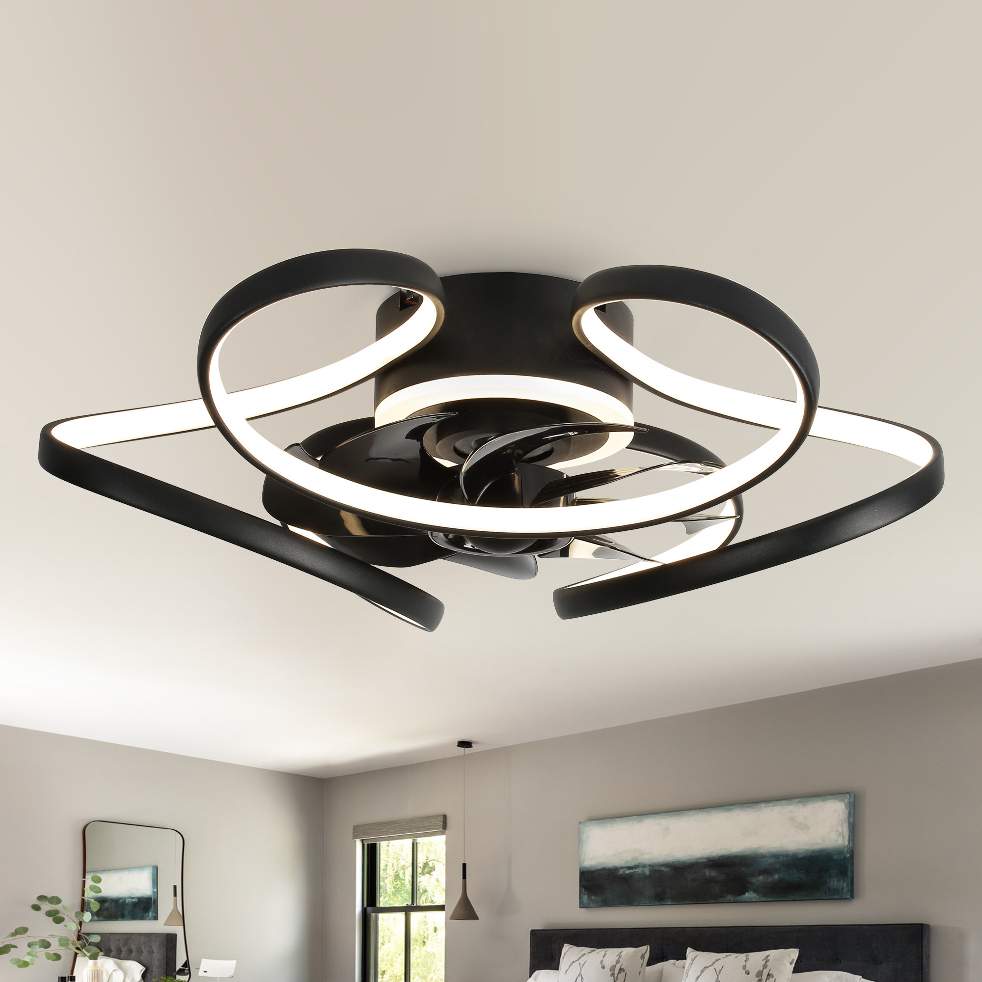 Bella Depot Bella 22'' Reversible LED Ceiling Fan with Dimmable Light ...