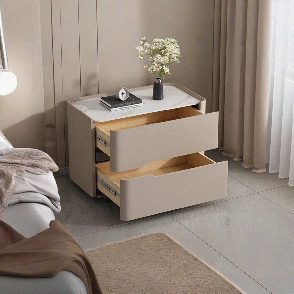 Latitude Run® Modern Bedside Table, Simple Bedside Table, Simple And ...