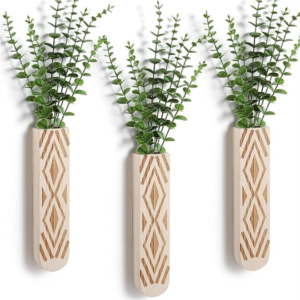 Union Rustic Wall Planter For Indoor Plants, 3 Pack Geometric Hanging ...