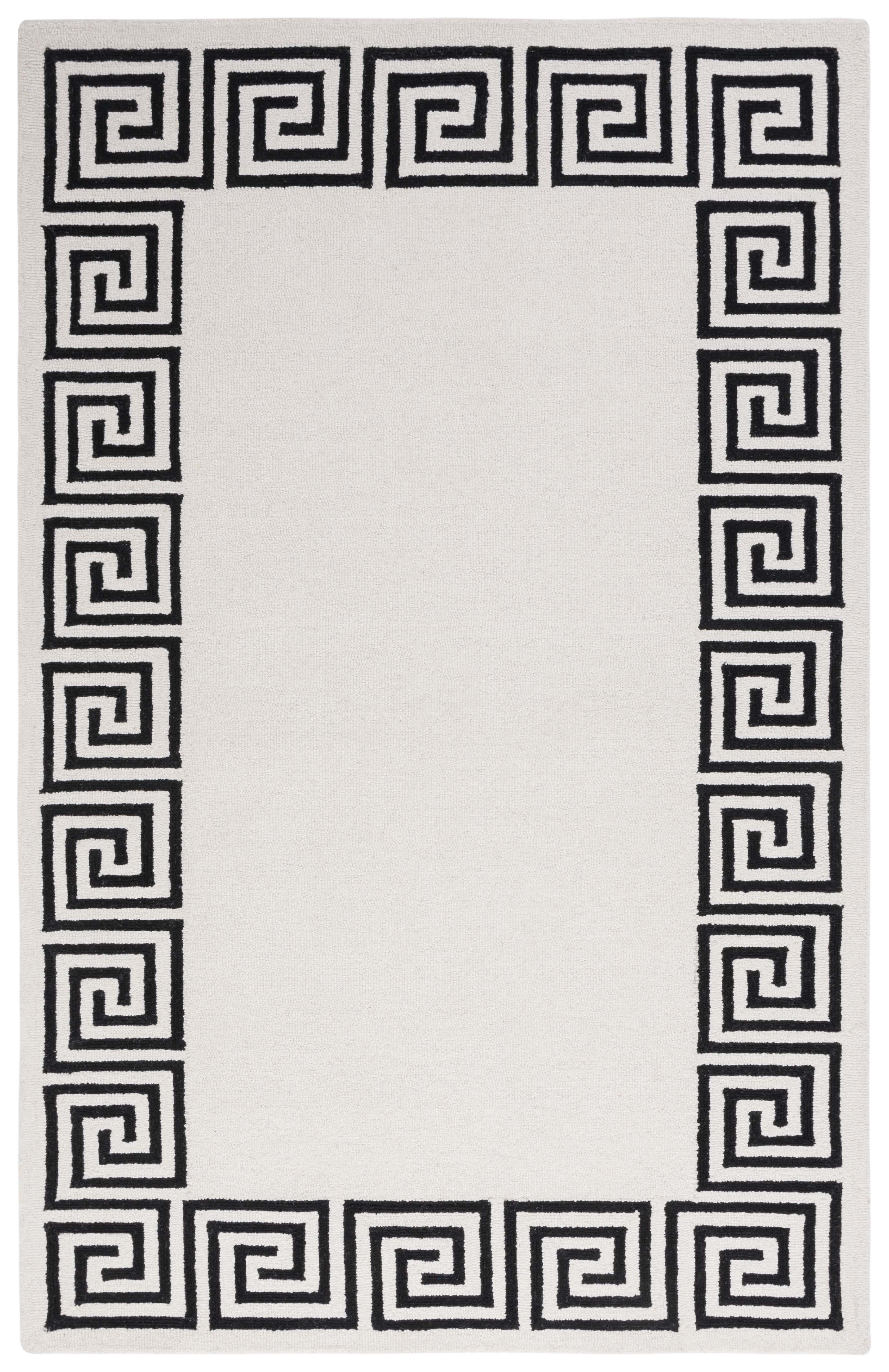 Willa Arlo™ Interiors Wommack Oakhur Greek Key Border Area Rug in Ivory ...