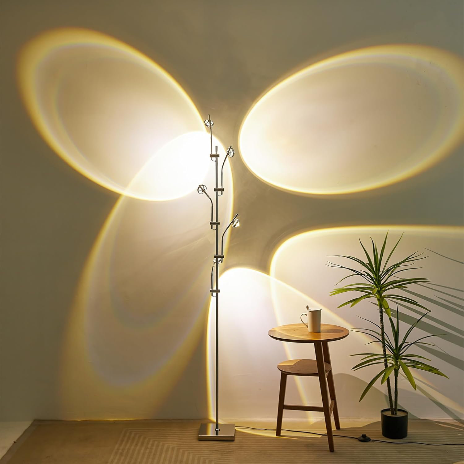 Hokku Designs 5-Head Sunset Projection Floor Lamp, Adjustable LED Halo ...