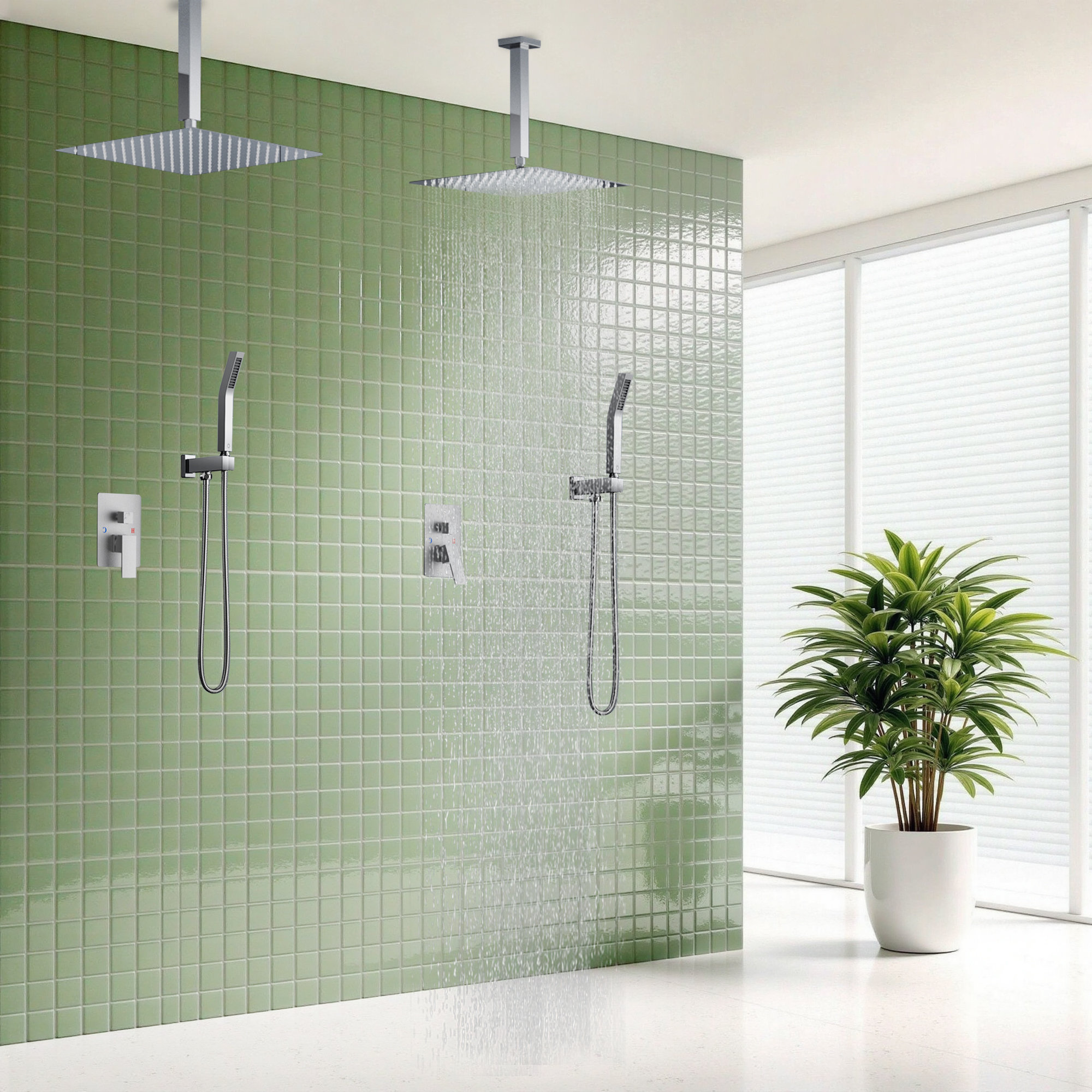 FURUISI 12 In Rainfall Shower System - Ceiling Mount, Rain Shower Heads ...