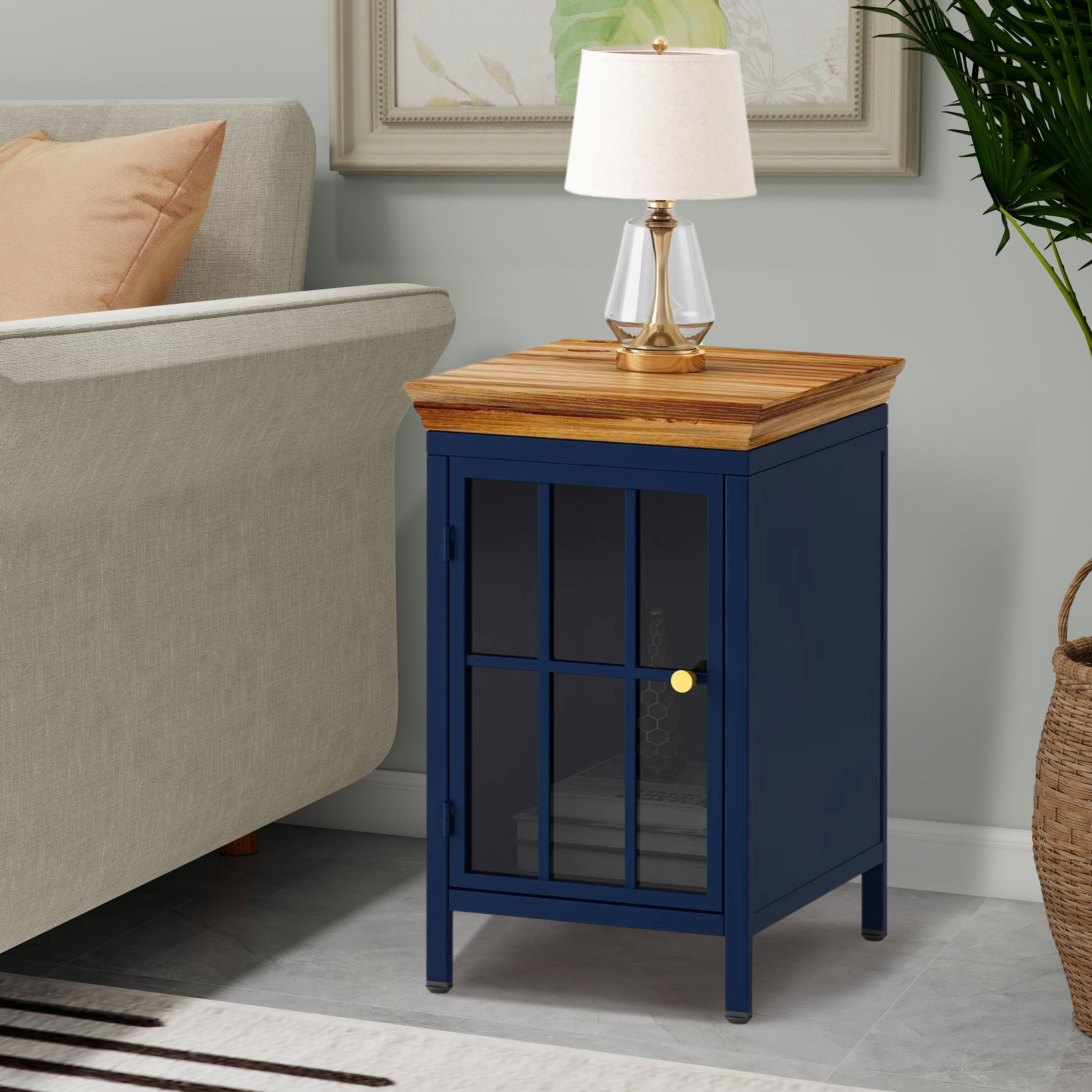 Winston Porter Nightstand End Table With Storage And Solid Wood ...