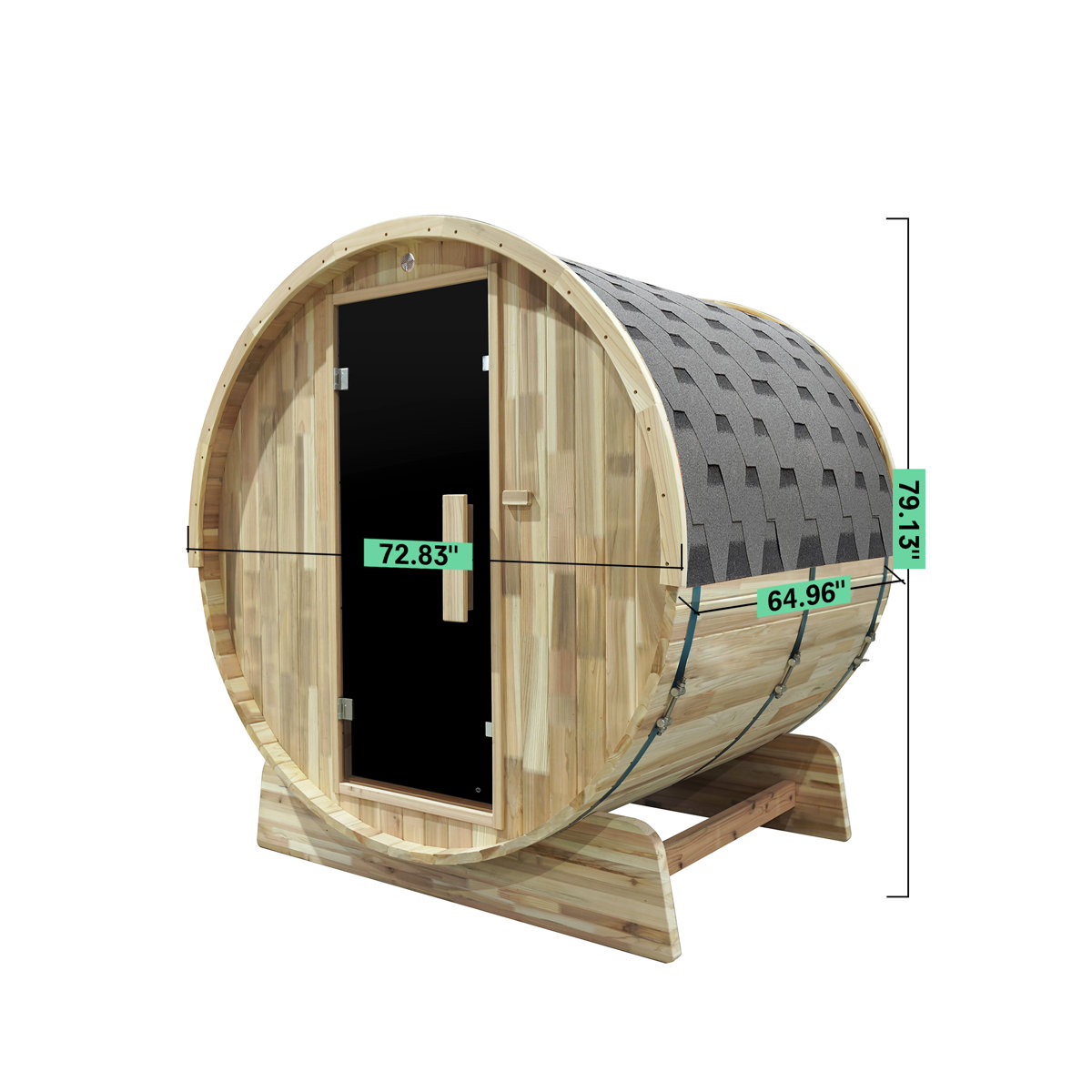 royal saunas hongyuan Hongyuan 4-Person Rustic Cedar Barrel Sauna with ...