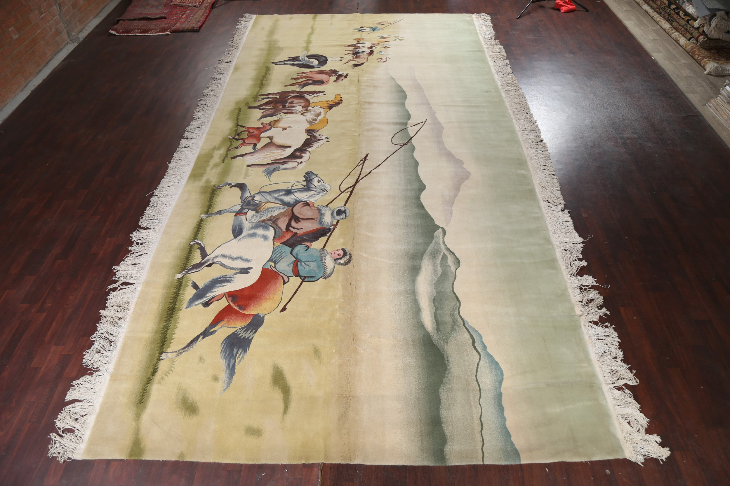 Rugsource Hunting Design Vegetable Dye Art Deco Oriental Rug 10x20 ...