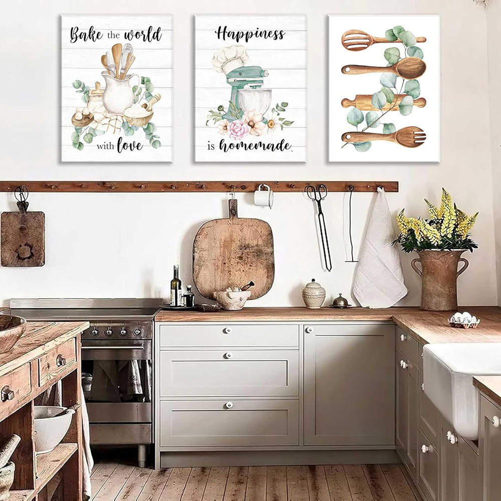 Dakota Fields 3Pcs Farmhouse Kitchen Wall Art Dining Room Wall Decor ...