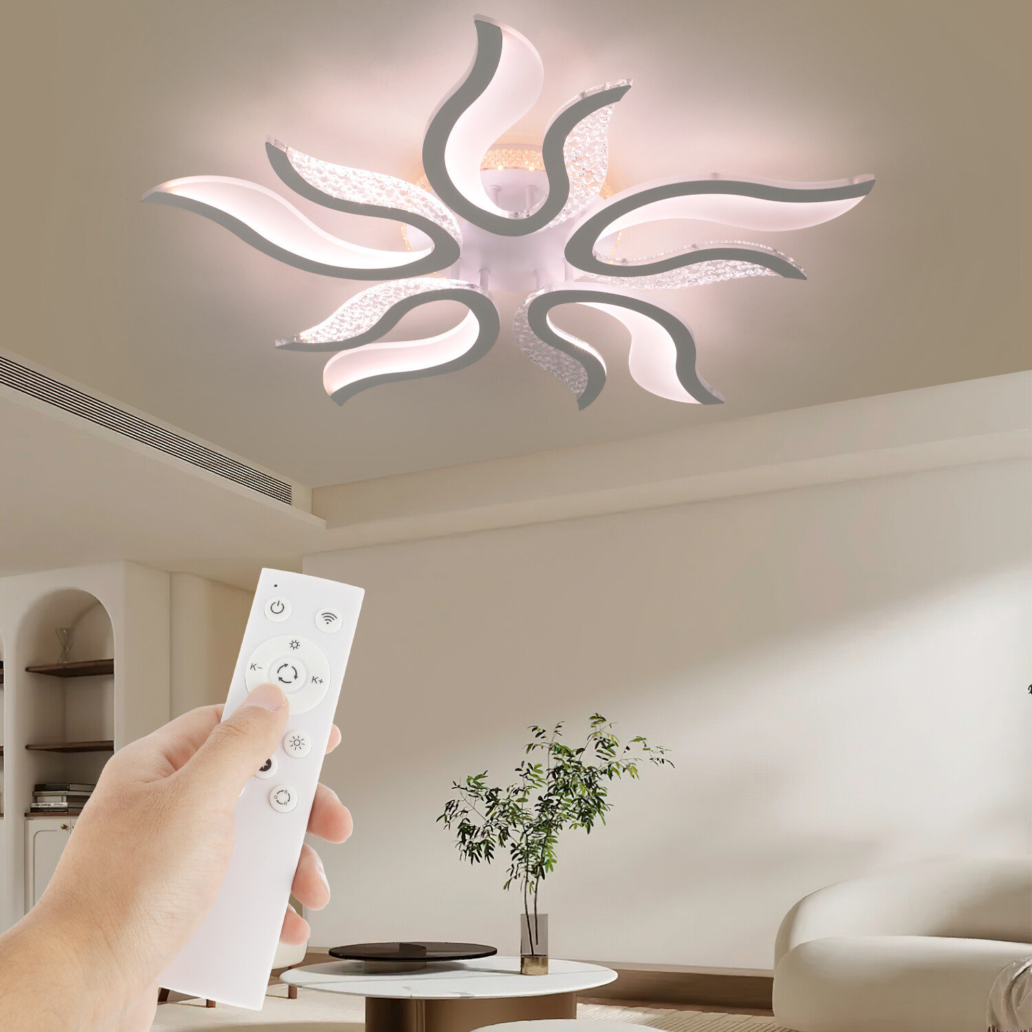 Wrought Studio™ RGB LED Ceiling Light Dimmable 54W Modern Ceiling Lamps ...