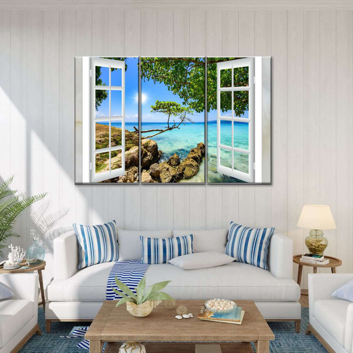 Beachcrest Home™ Window View On Canvas 3 Pieces Set | Wayfair
