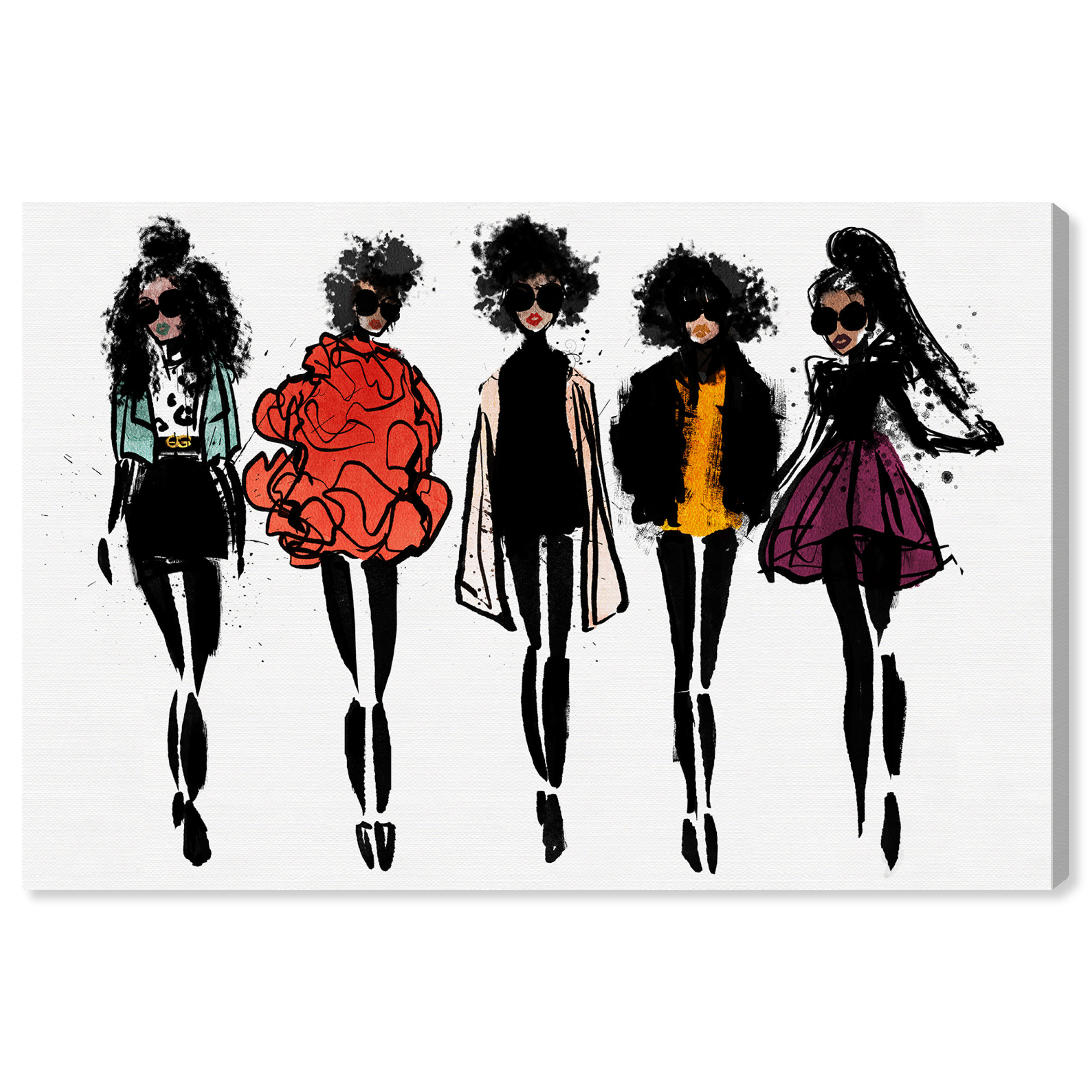 Winston Porter Fashion and Glam Girls of Color Line Up Modern Black ...