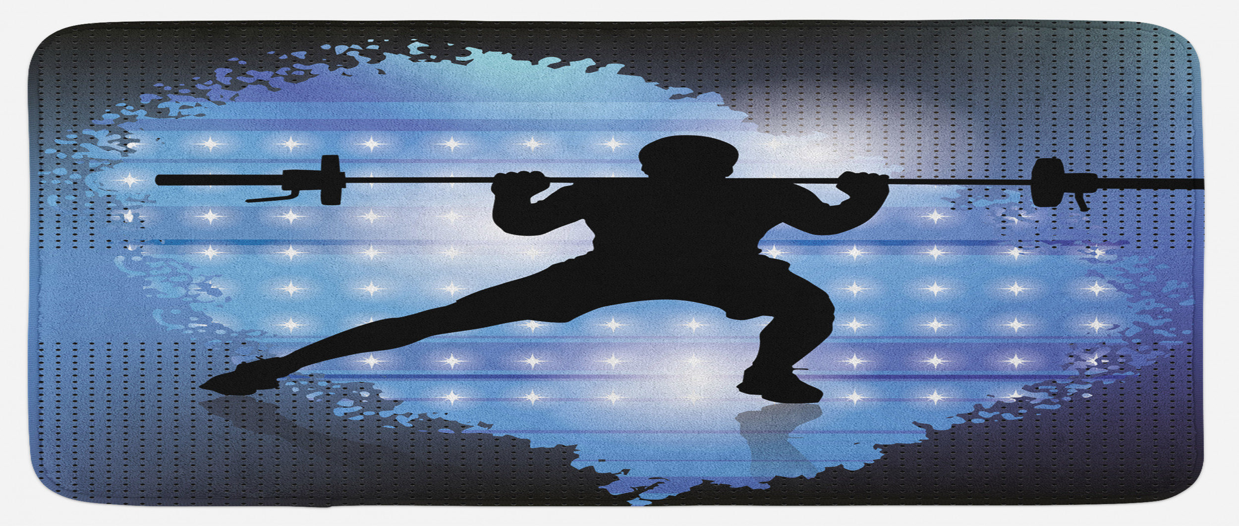 East Urban Home Silhouette Of Weightlifter On Abstract Backdrop With ...