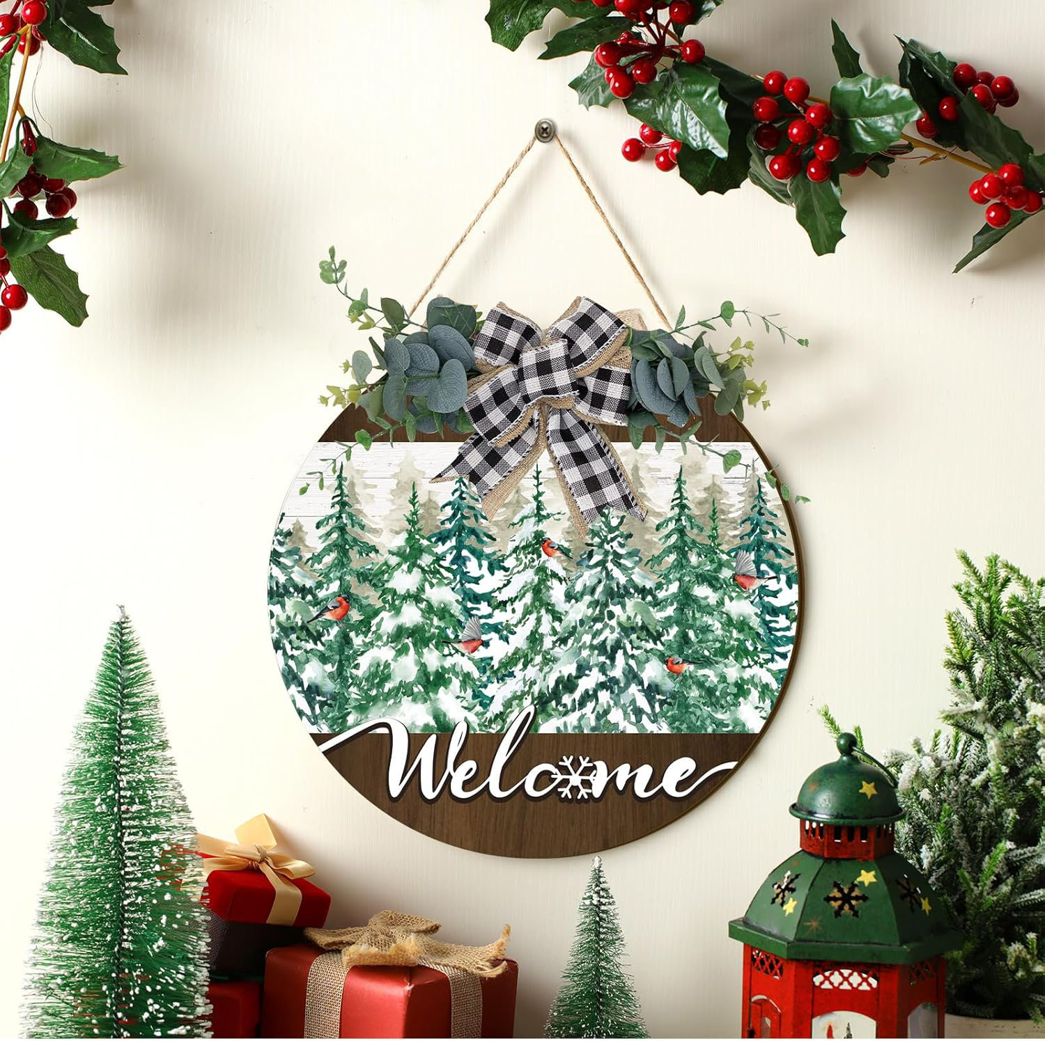 The Holiday Aisle® Hello Winter Door Sign Christmas Snowflake Welcome ...